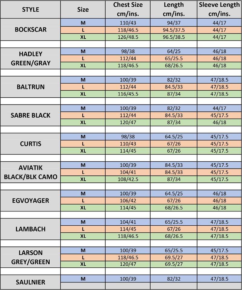 Sizing | Eves & Gray